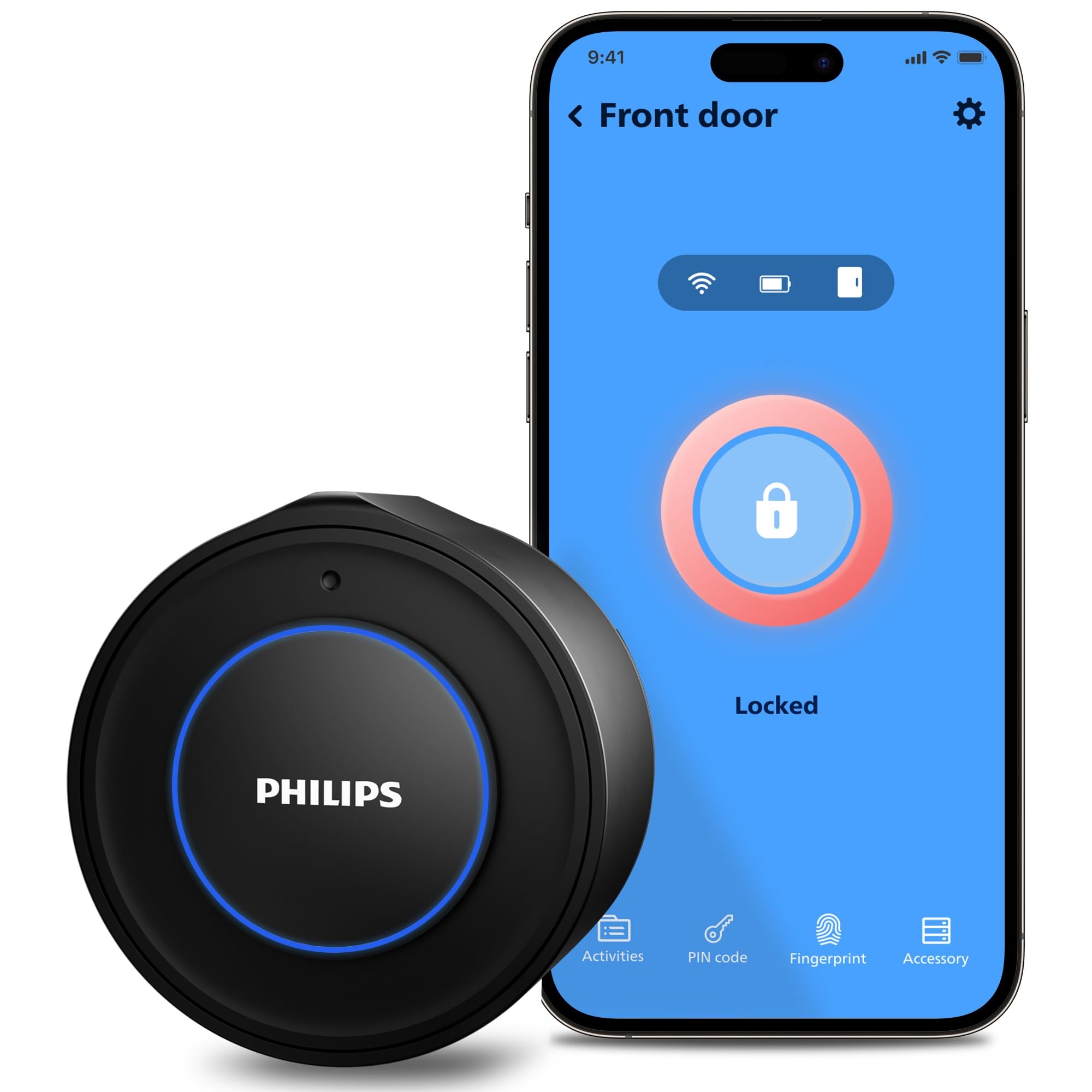 Philips Wi-Fi Smart Lock, Turn Your Existing Deadbolt into a Smart Door ...