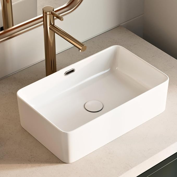 Vessel Sink 19 Inch with Overflow, Los Flexi 19"W x 12"D Rectangular ...