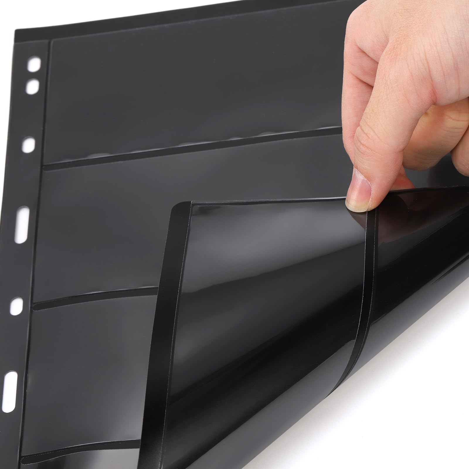 Snapklik.com : 20 Sheets 40 Pages Stamp Album Pages, 9-Hole Stamp ...