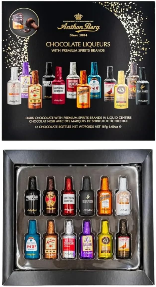 Anthon Berg Chocolates con Licores Premium, 12 Botellas de Chocolate ...