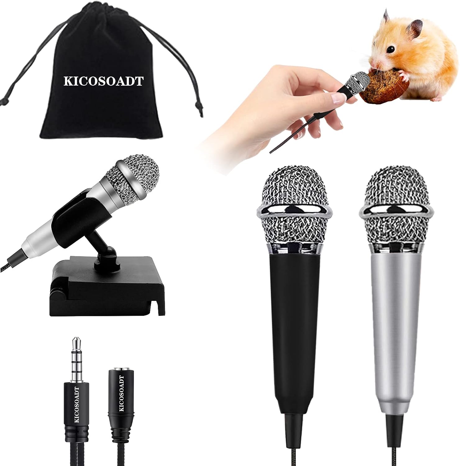 Amazon.com: KICOSOADT 【2PACK】 Mini Microphone, Tiny Microphone, Karaoke ...