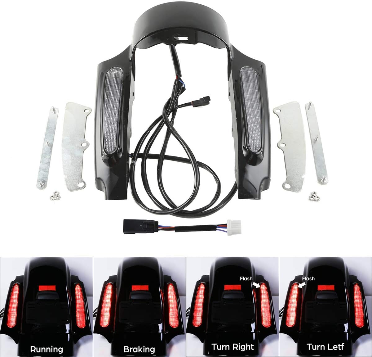 Amazon.com: Rear fender fascia set with integrated LED stop/tail/turn signal lights Fit for ...