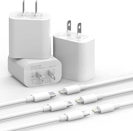 Amazon.com: Apple iPhone USB C Charger, 3Pack 20W USB C Wall Charger ...