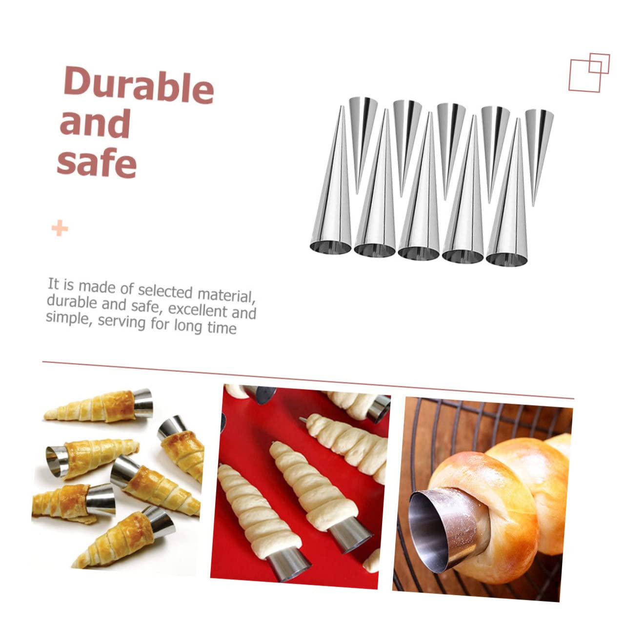 Lady Lock Molds For Baking 3pcs Stainless Steel Croissant Mold, 5 Inch ...