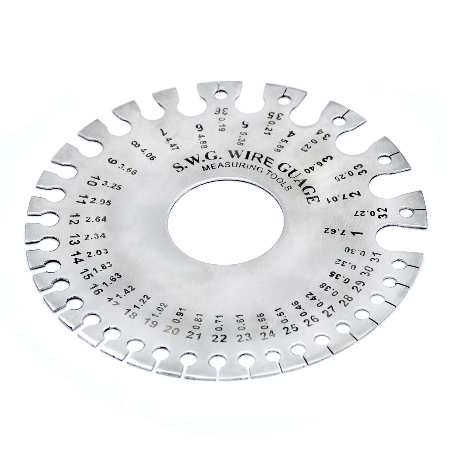 LAJA Imports Stainless Steel SWG Wire Thickness Ruler Tool Measure ...