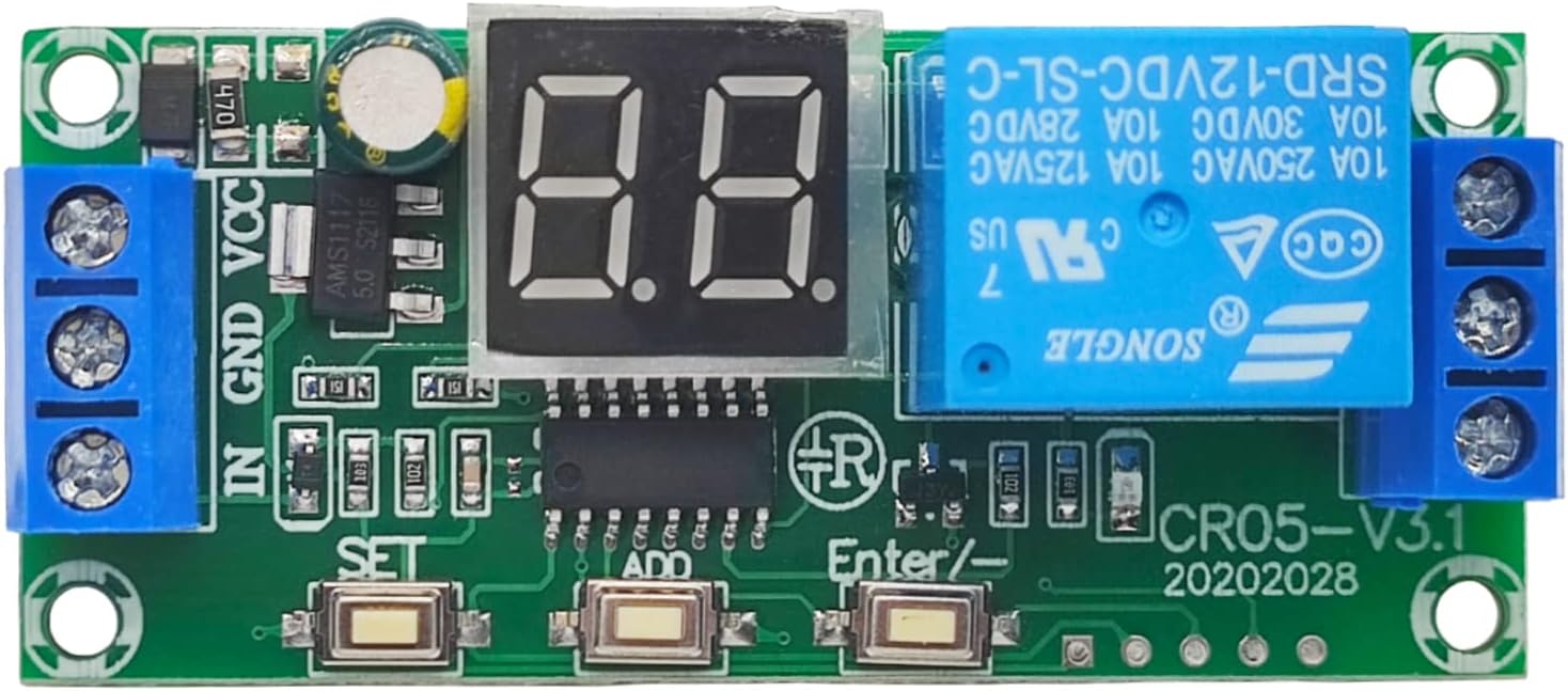 DC 5V 12V 24V Digital LED Display Infinite Cycle Delay Timer Switch ON ...