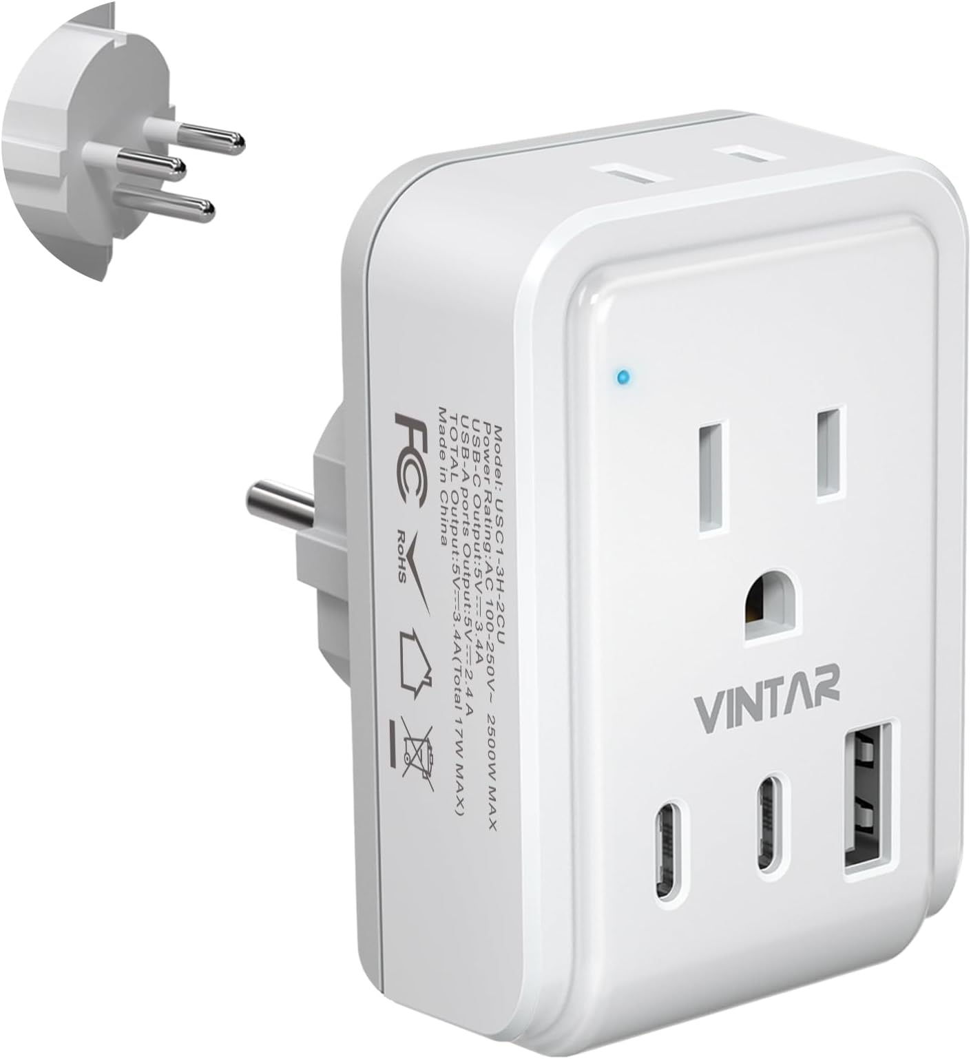 Amazon.com: United States to Israel Travel Power Adapter to Connect ...