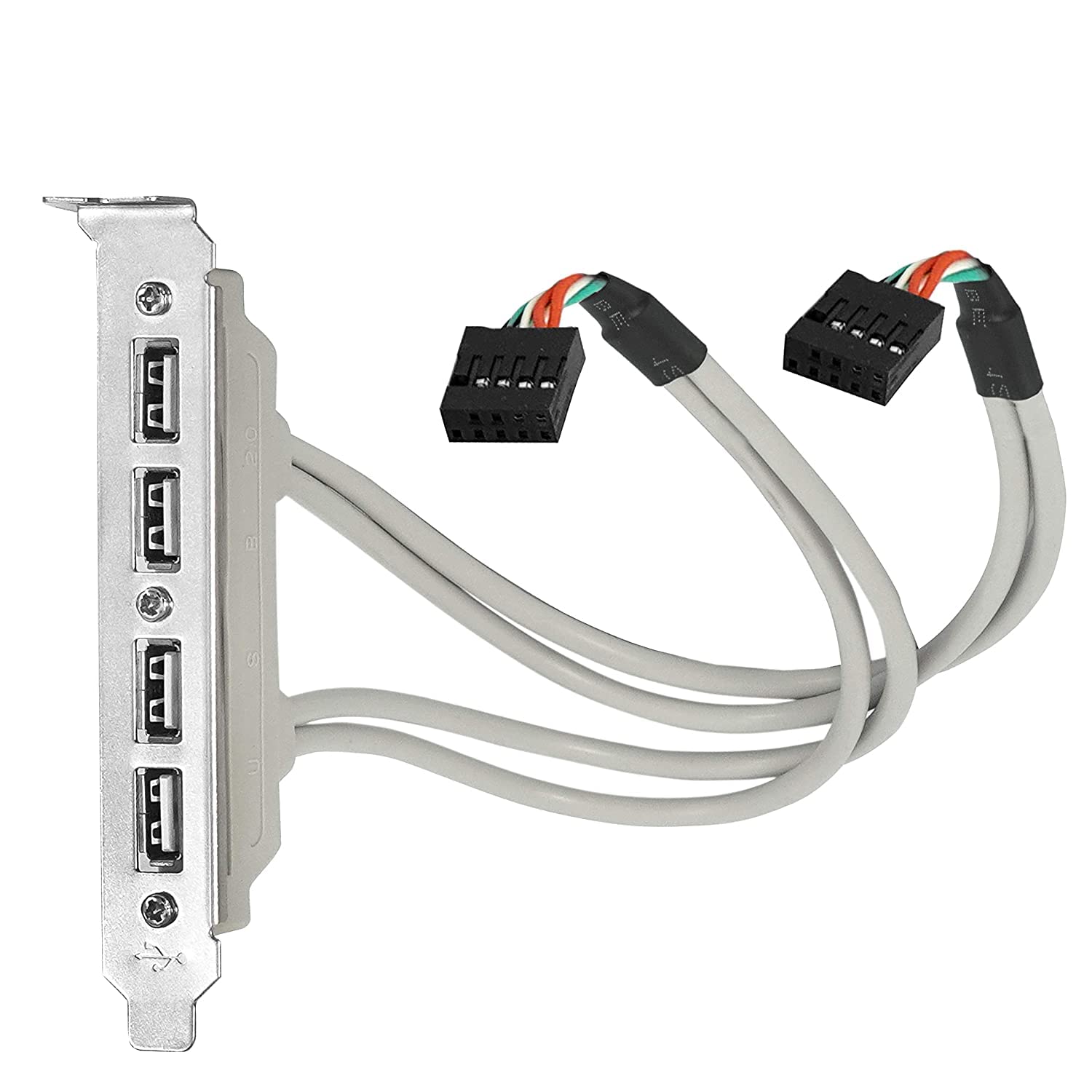 ikis - 4 Ports USB 2.0 Header Port Slot Plate Adapter Panel Cable ...