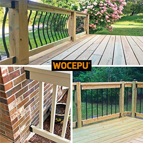 WOCEPU 24 Pcs Stainless Steel Deck Railing Brackets Connectors for 2"x4 ...