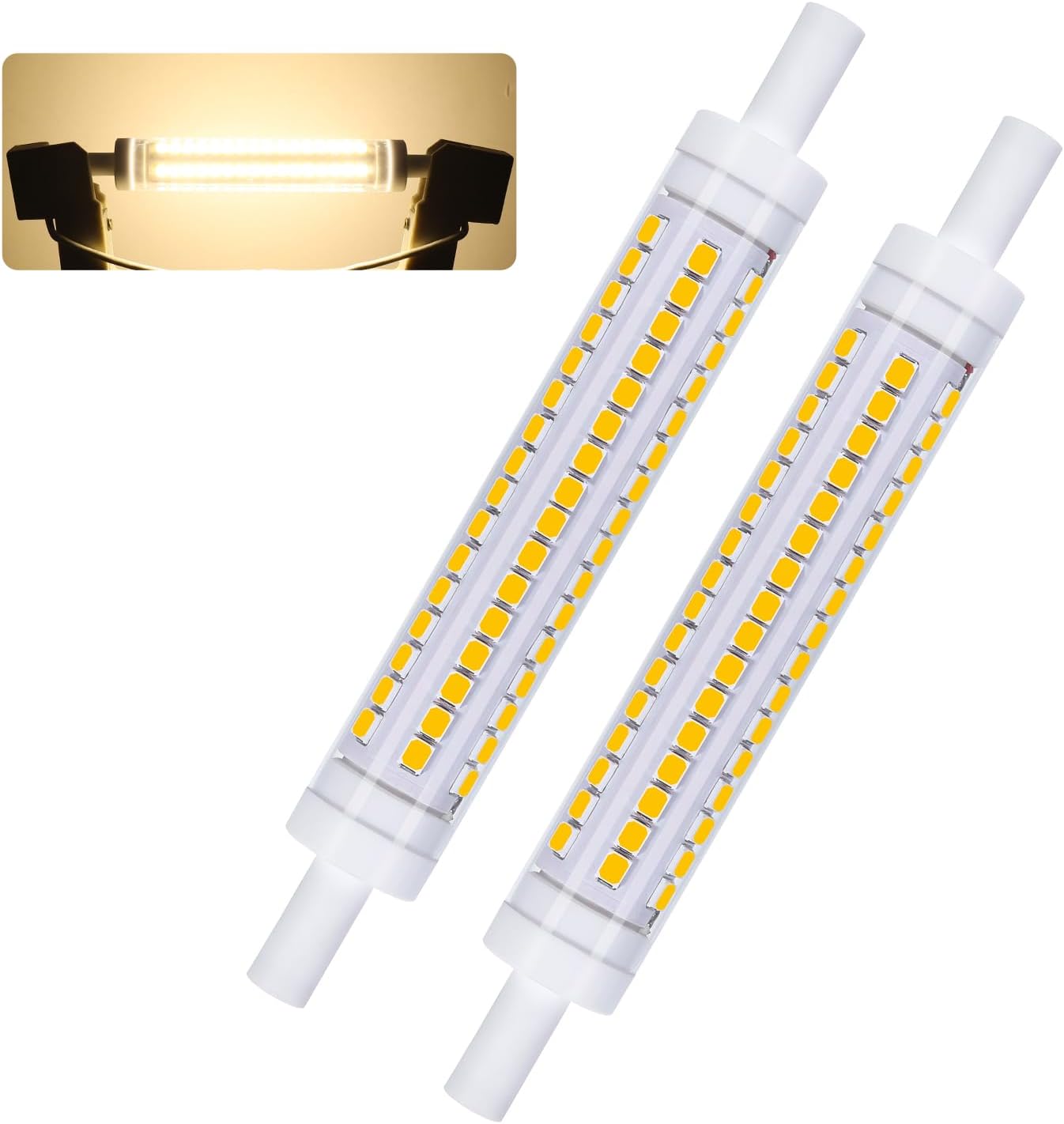I-SHUNFA R7S LED 118mm Bulbs,10W Natural White 4000K 1100 Lumens ...