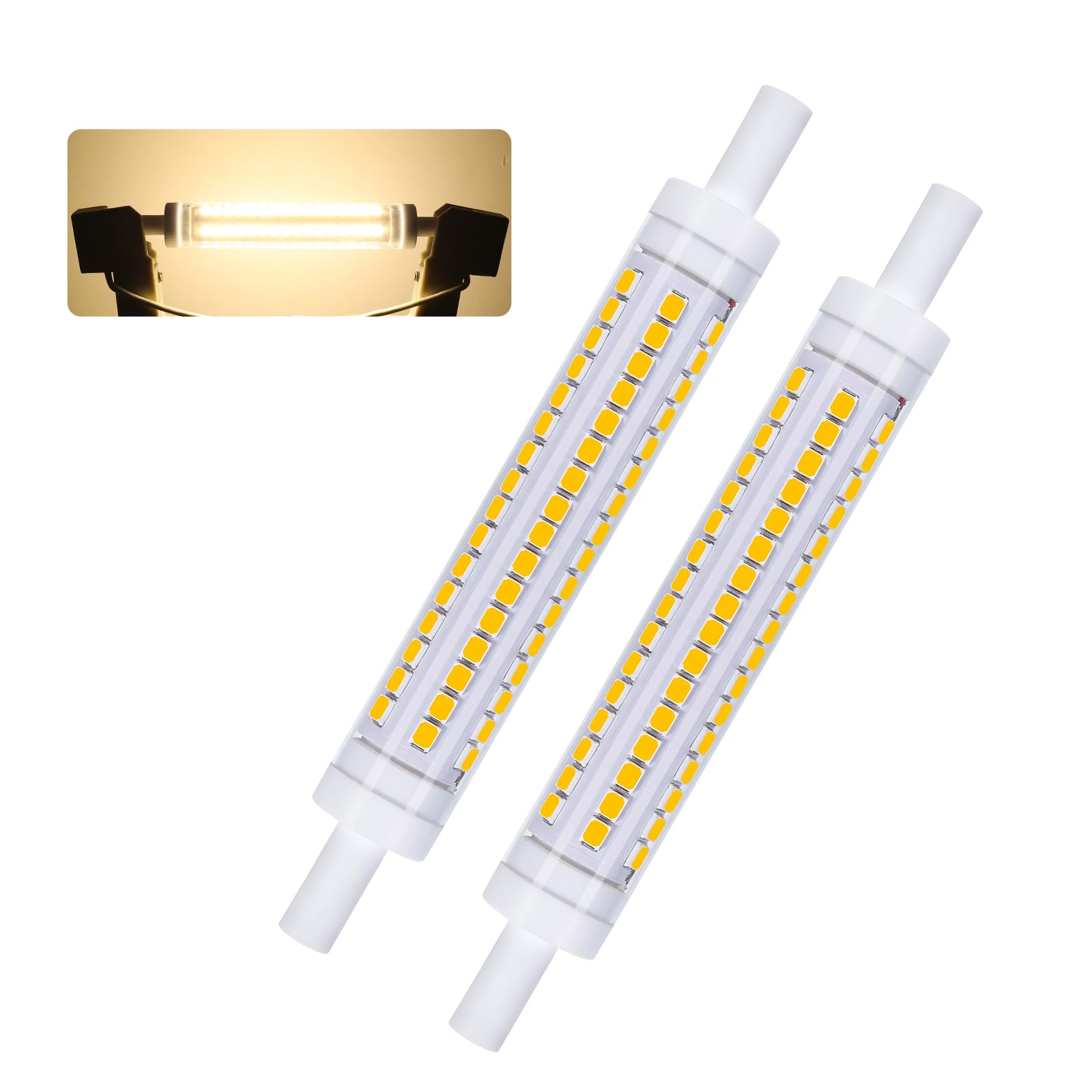 I-SHUNFA R7S LED 118mm Bulbs,10W Natural White 4000K 1100 Lumens ...