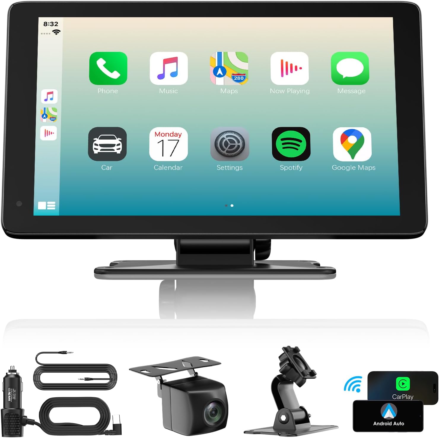 Portable Wireless Carplay Screen for Car, Carplay & Android Auto Car ...