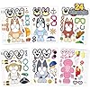 QRTSAP Blue Dog Face Stickers for Kids(24sheets) Kids Party Activities ...