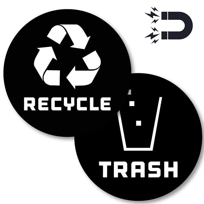 Buy 4 Pack (4in x 4in) Recycle Logo and Trash can Sticker to Organize ...