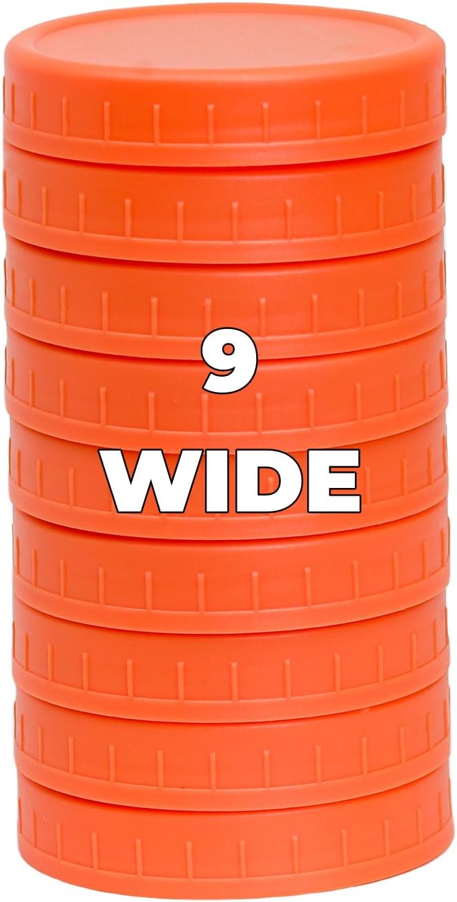 Amazon.com: Jumterlee 9 Pack Orange Wide Mouth Mason Jar Lids with ...