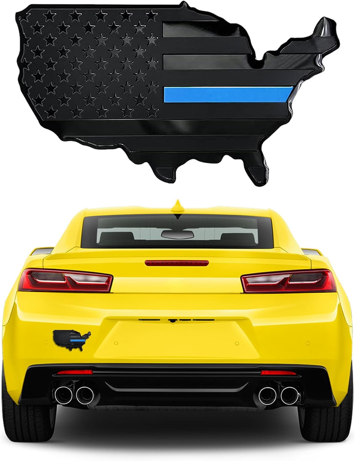 Amazon.com: Ziciner USA Map National Flag Fender Emblem, 3D Aluminum ...