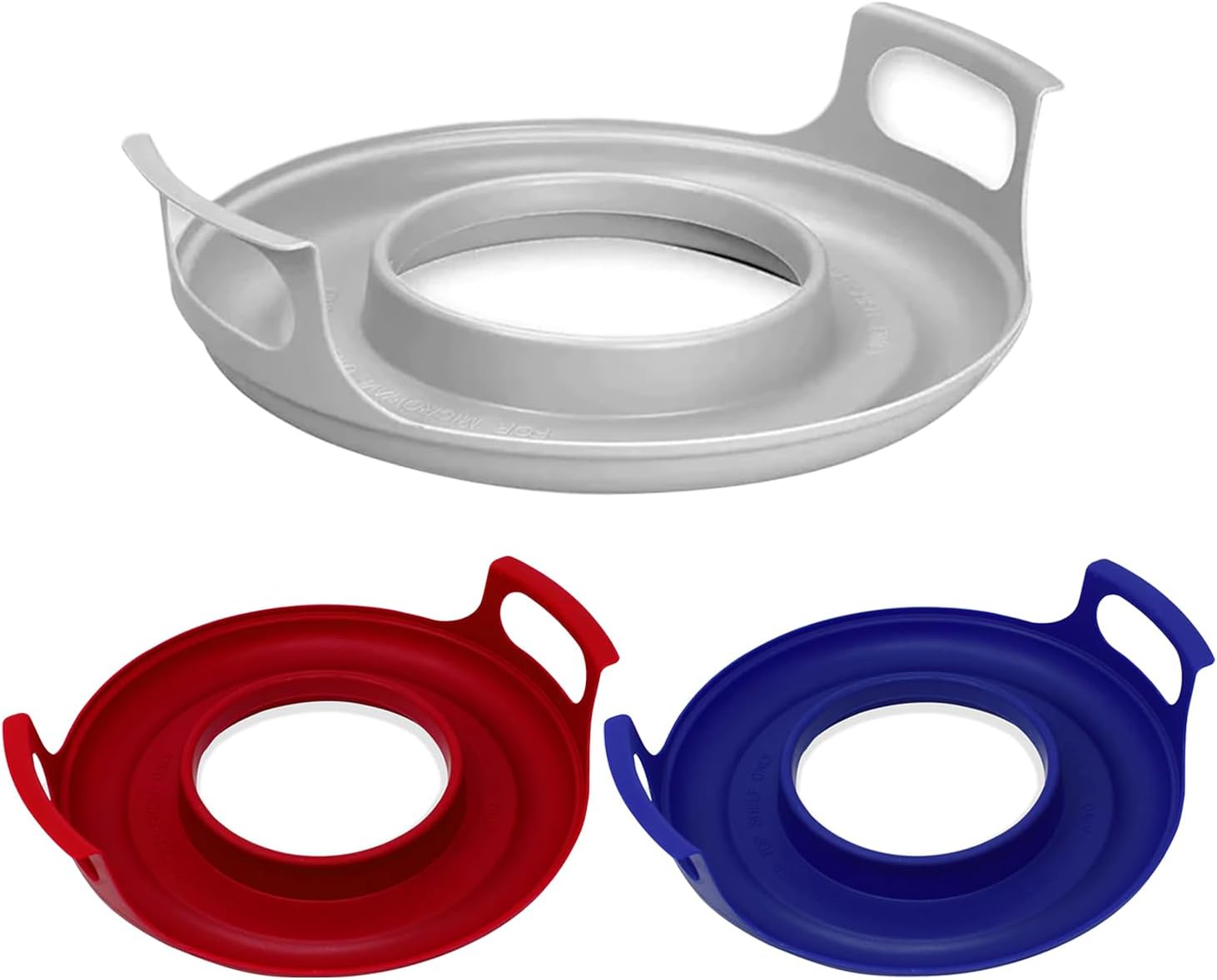 3 Pack Microwave Cools Caddy with Handles - Microwave Plate Stacker for ...