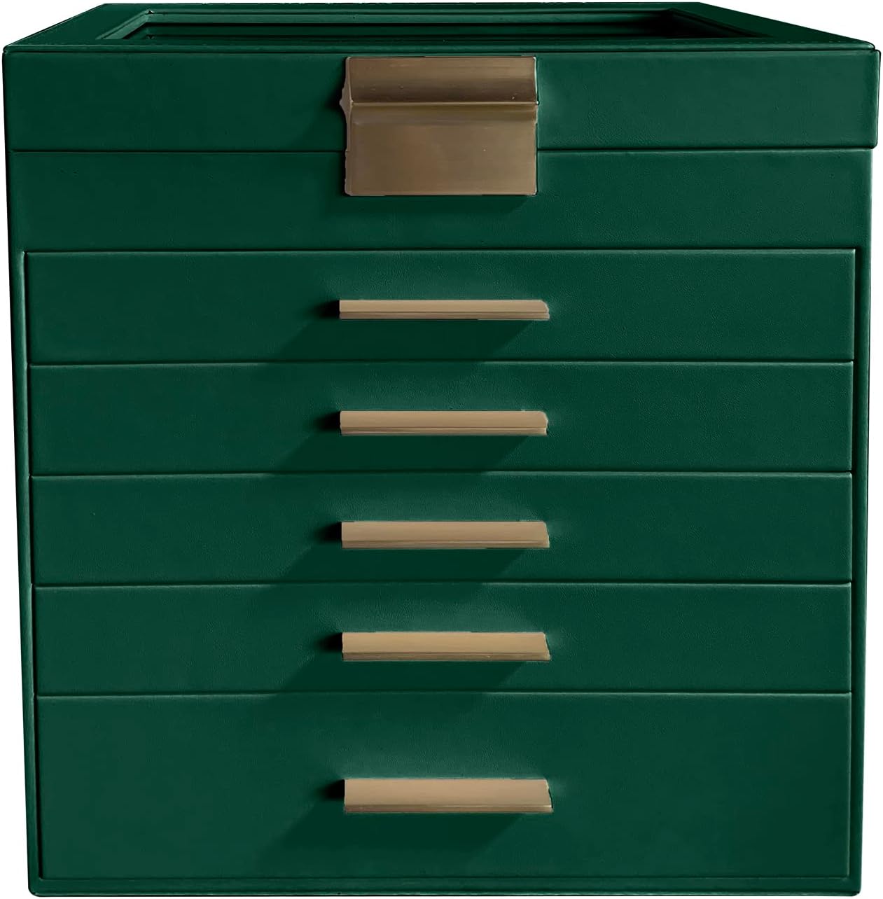 SONGMICS JBC171C01 6 Tier Jewellery Box with Glass Lid 5 Drawers ...