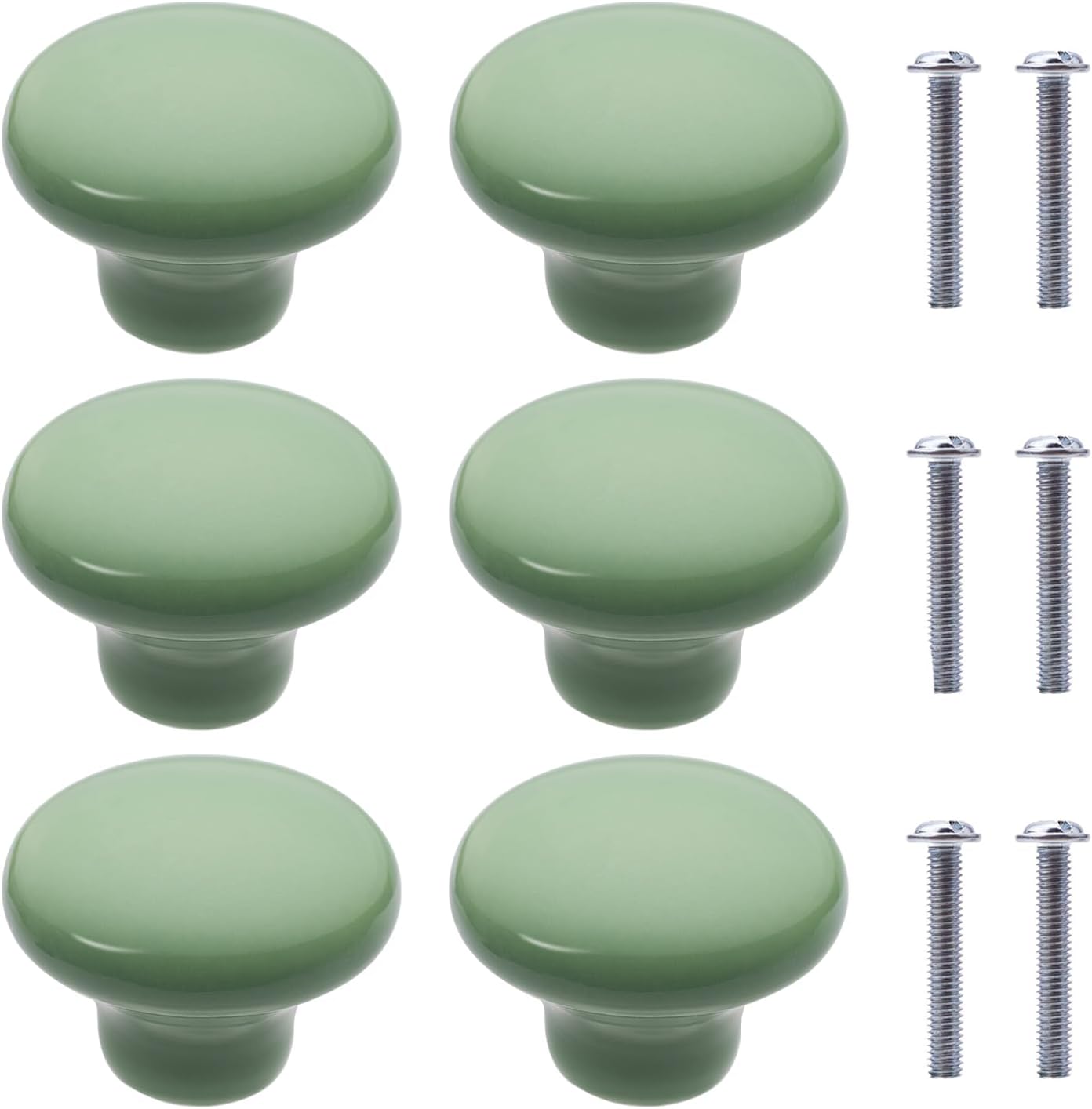 NAKUPENDA 6Pcs Ceramic Cabinet Knobs Round Furniture Knobs Ceramic Kitchen Cabinet Dresser Pulls ...