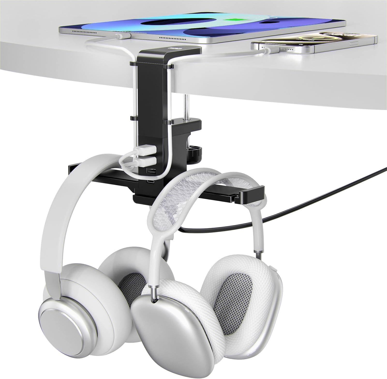 Amazon.com: KDD Headphone Hanger with USB Charger - Dual Headset Stand ...