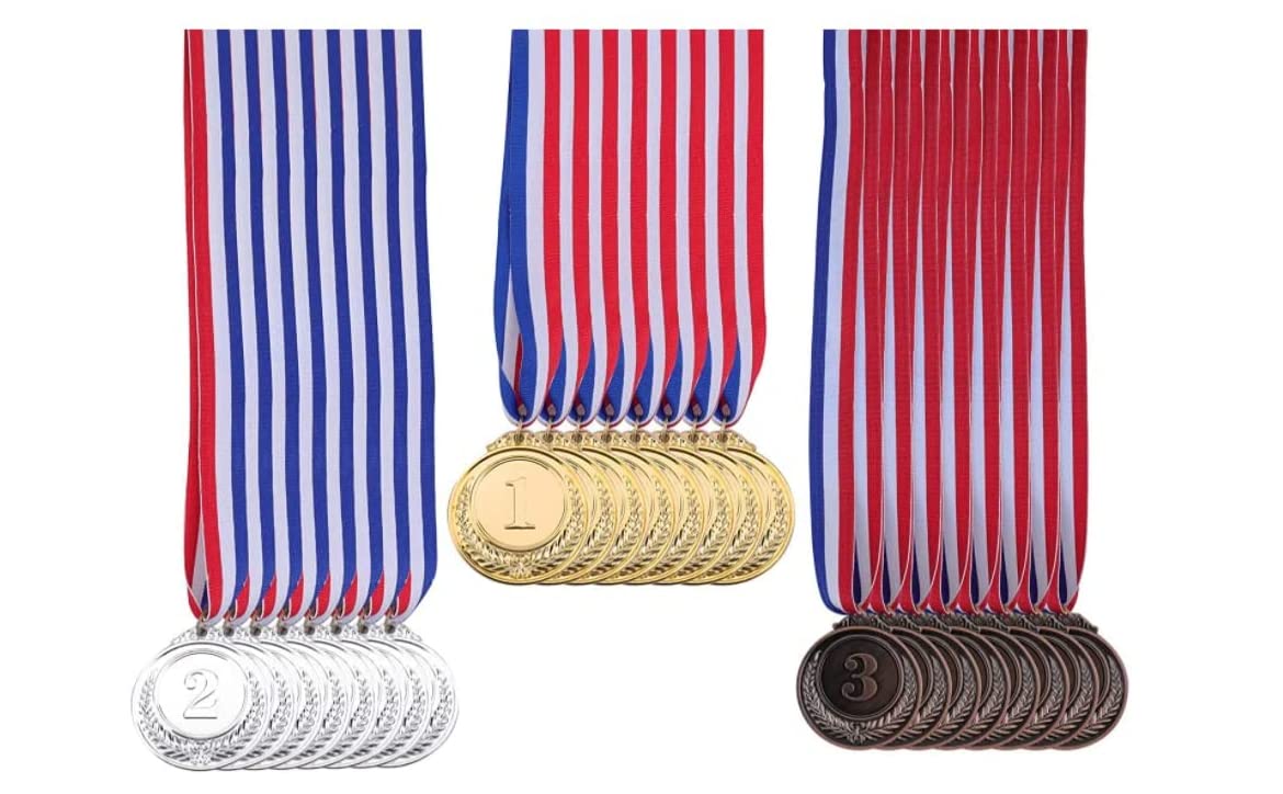 Buy 18 Pack Gold Silver Bronze Award Medals - 2 Inch Award Medals with ...