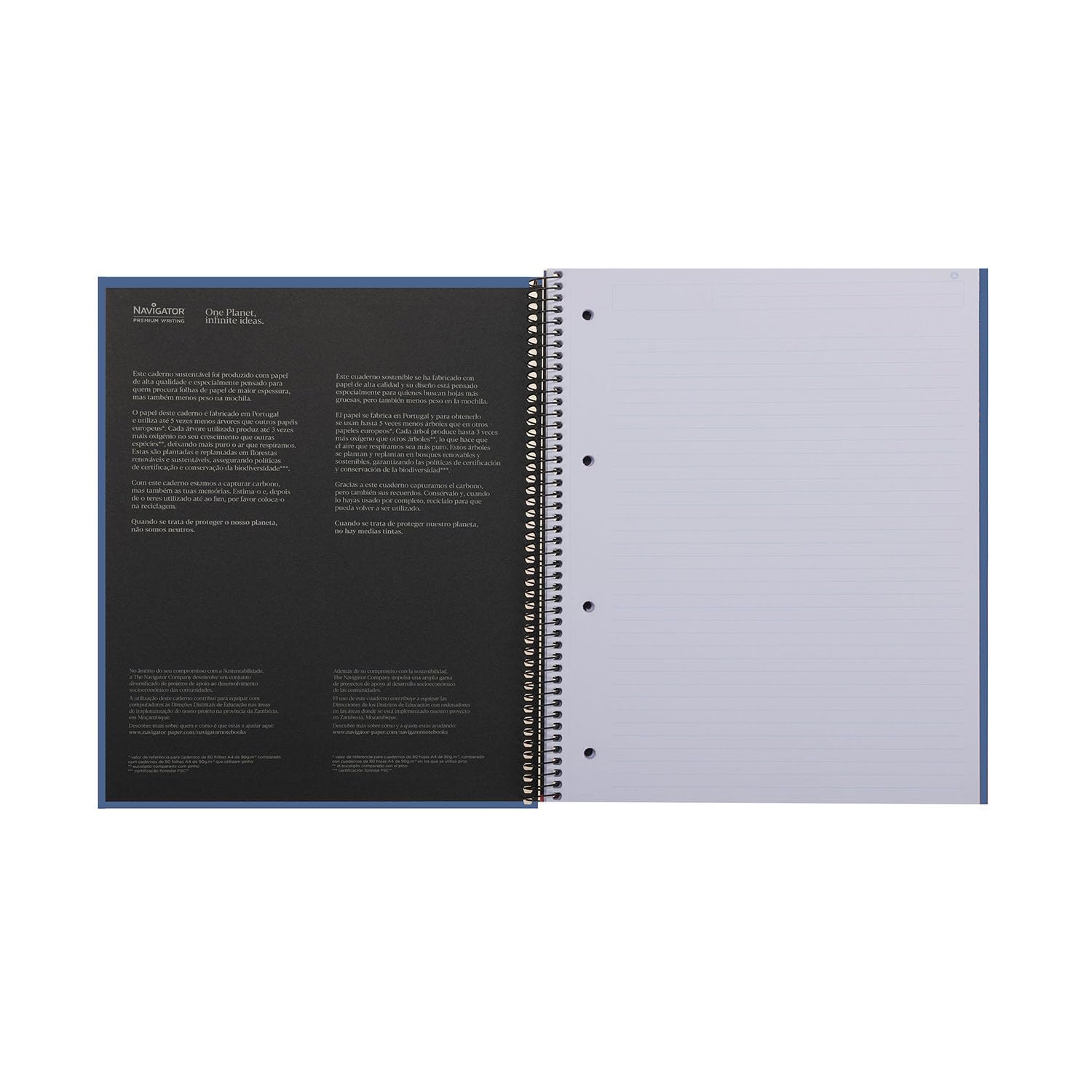 Navigator | A4+ Extra Hard Cover Notebook | One Line | Blue | 1 Colour ...