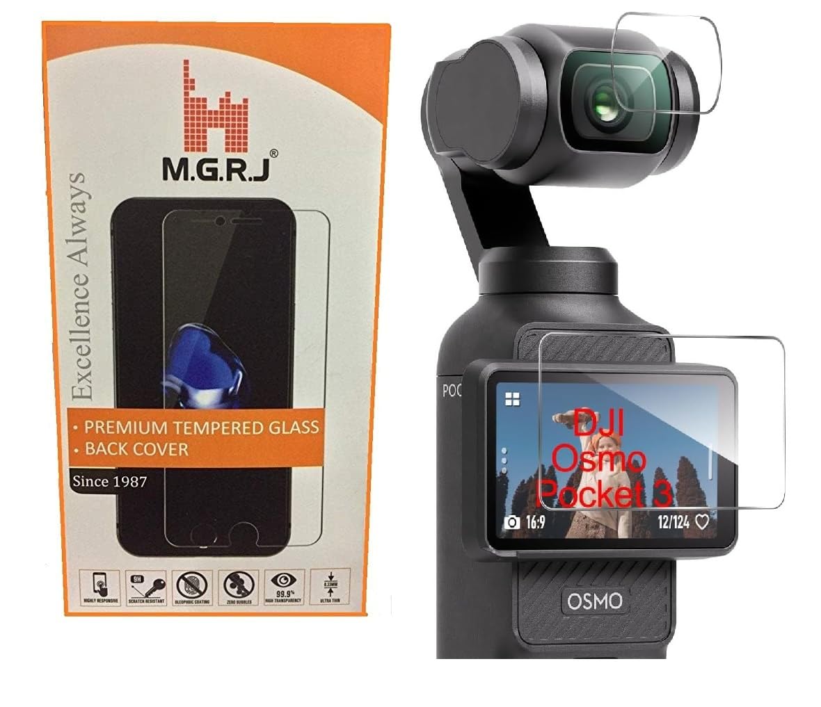 Buy M.G.R.J® Tempered Glass Screen Protector for DJI Osmo Pocket 3 ...
