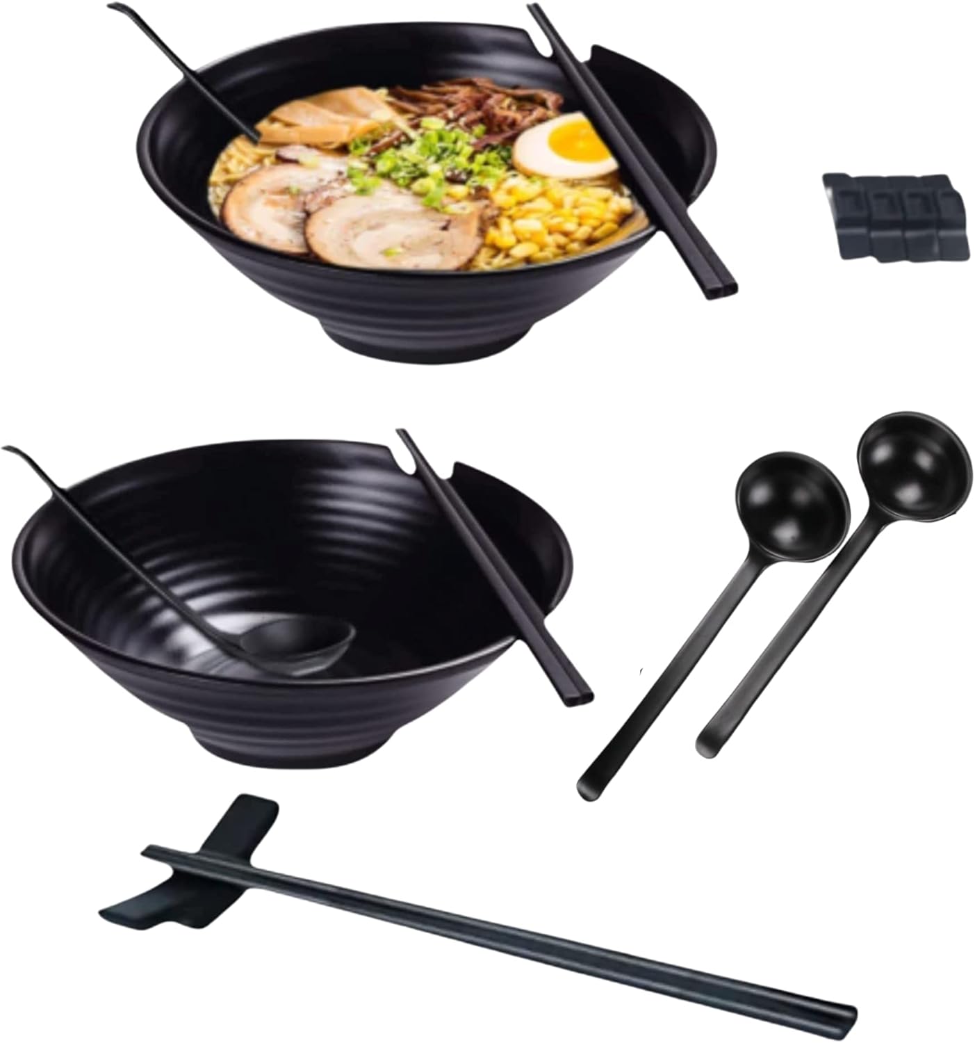 Amazon.com: MORGY, Unbreakable Set of 2 Ramen Bowls with chopsticks and ...