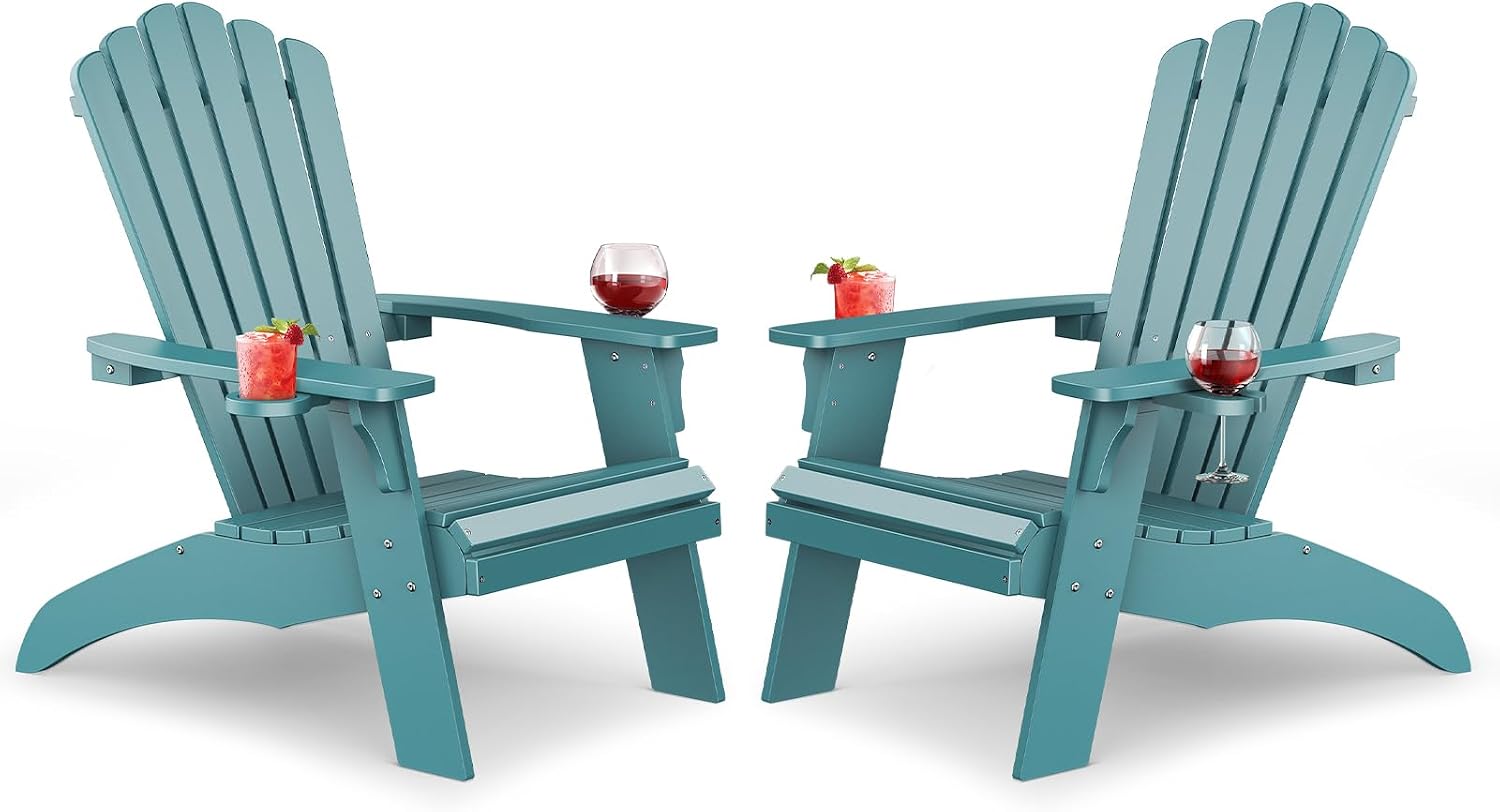 Amazon.com: Upstreman Home Oversized Adirondack Chair Set of 2, Outdoor ...