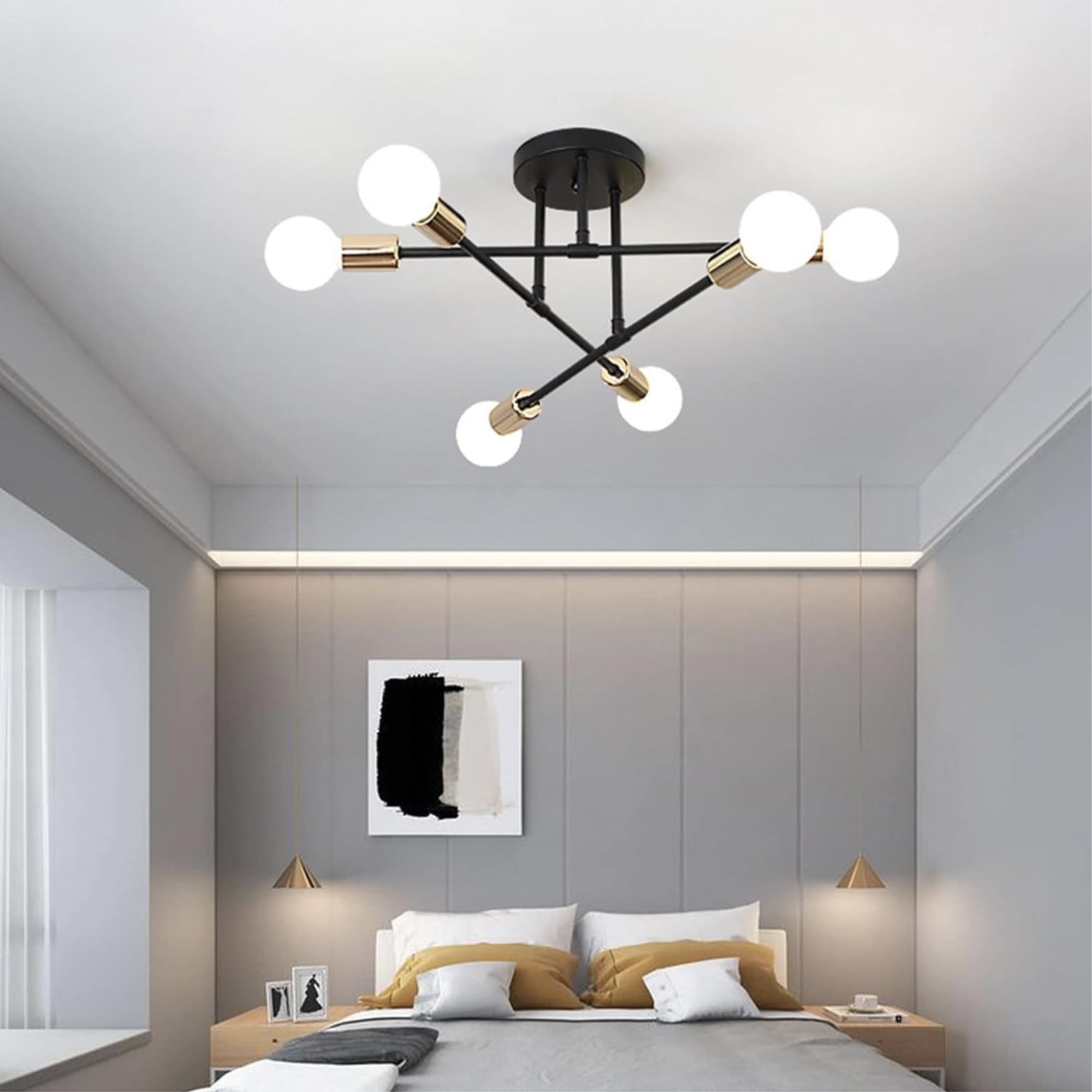 YHTlaeh Close to Ceiling Lamp Industrial Shape DIY Ceiling Lamp E26 ...