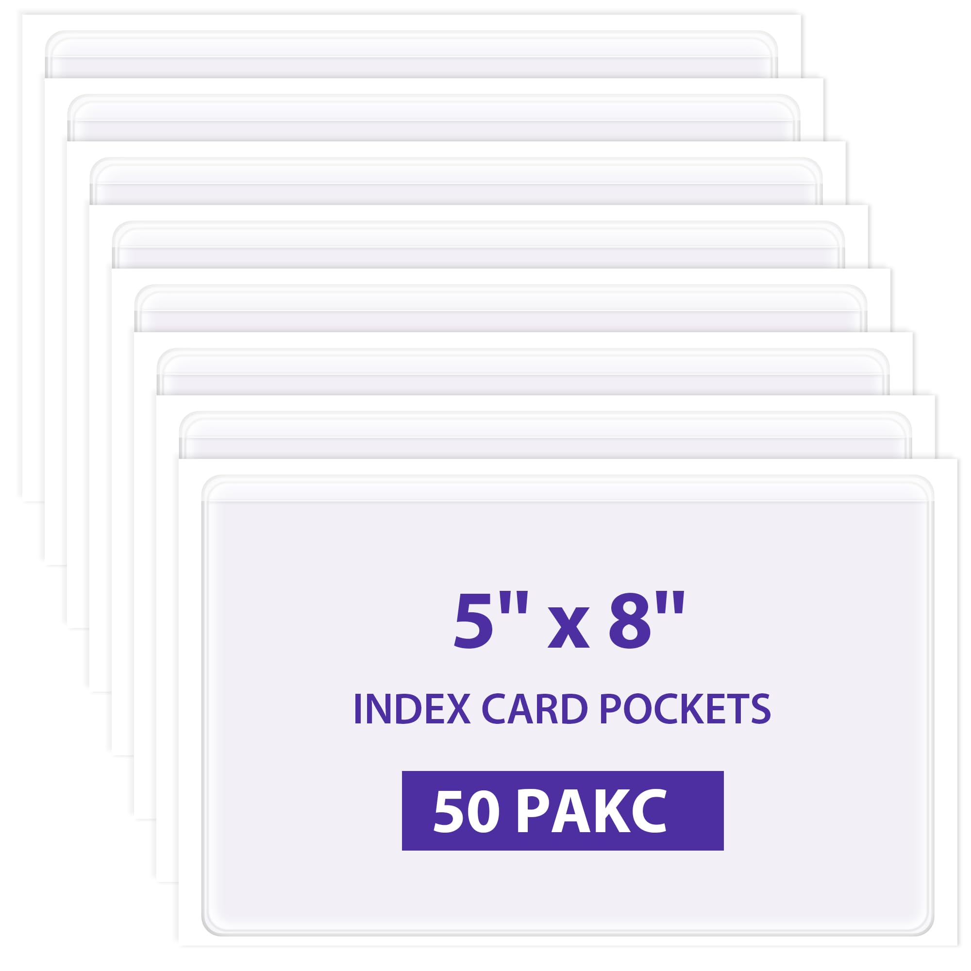 Amazon.com : TOTiyea 50 Pack Clear Adhesive Pockets for Index Card ...
