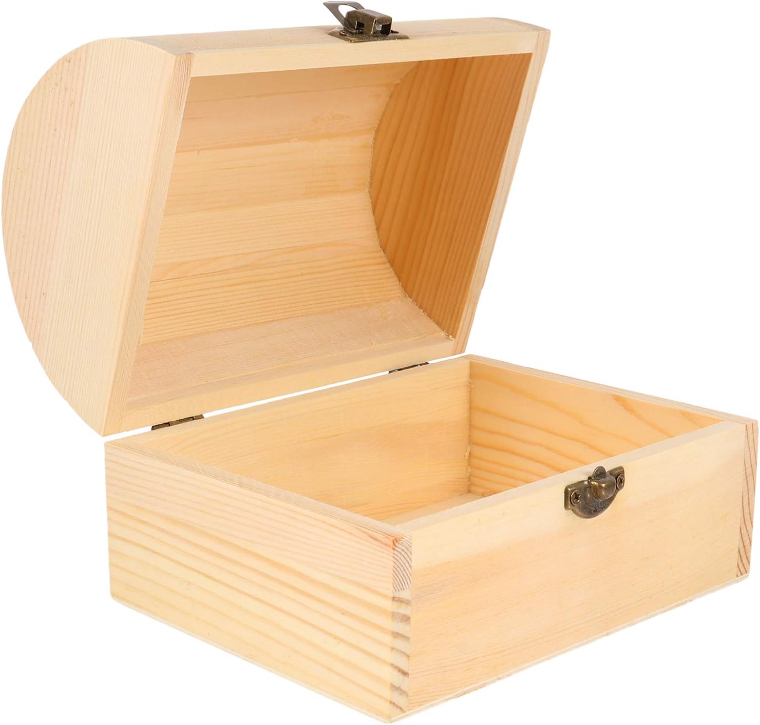 Amazon.com: Hemoton Wood Craft Box Unfinished Wood Box Natural DIY ...