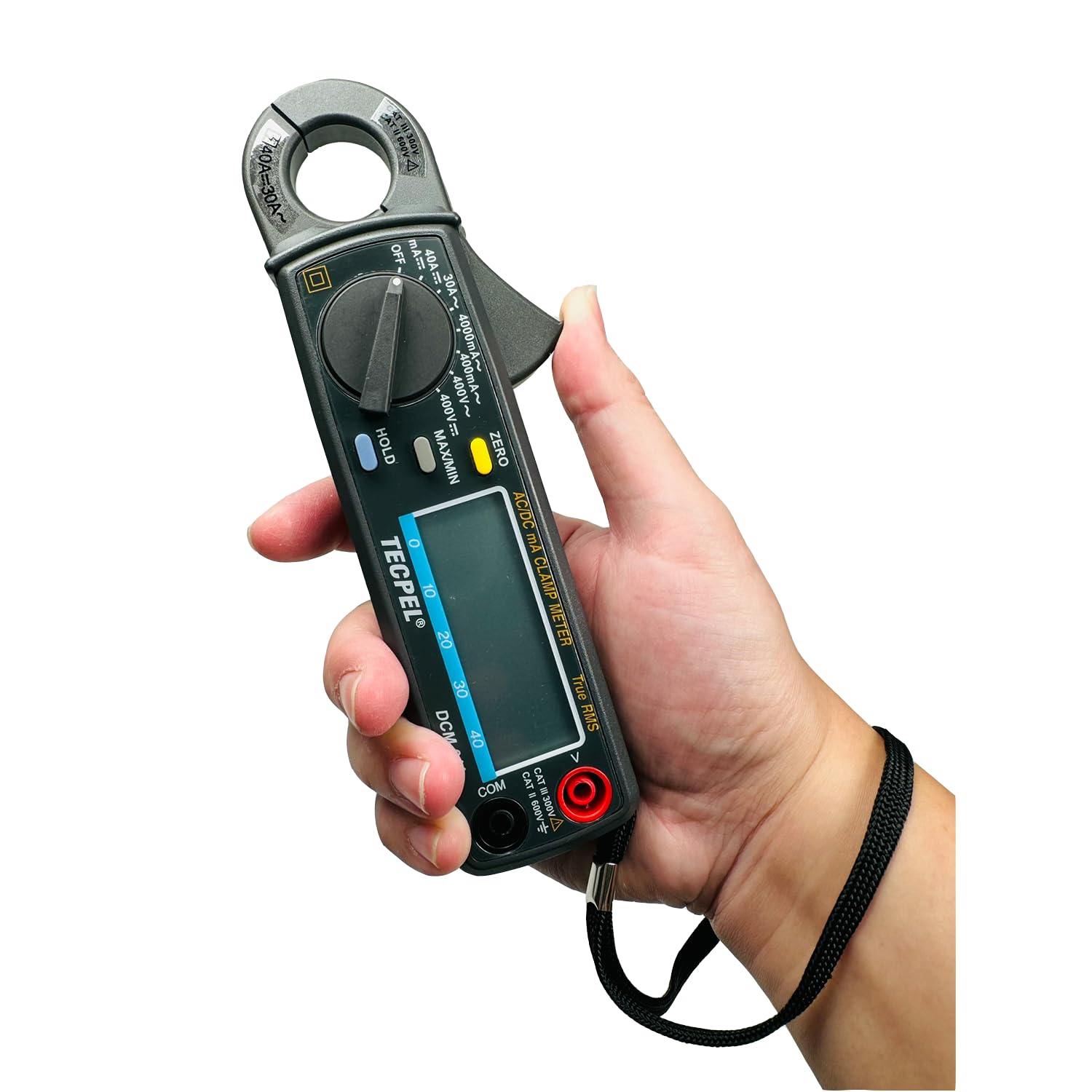 TECPEL DCM-011 Mini Clamp Meter AC/DC Amp Meter Clamp Multimeter, True ...
