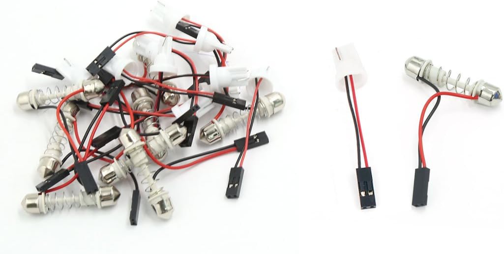 Amazon.com: uxcell 20 Pcs 39mm BA9S Festoon Dome Adapter T10 Bulb ...