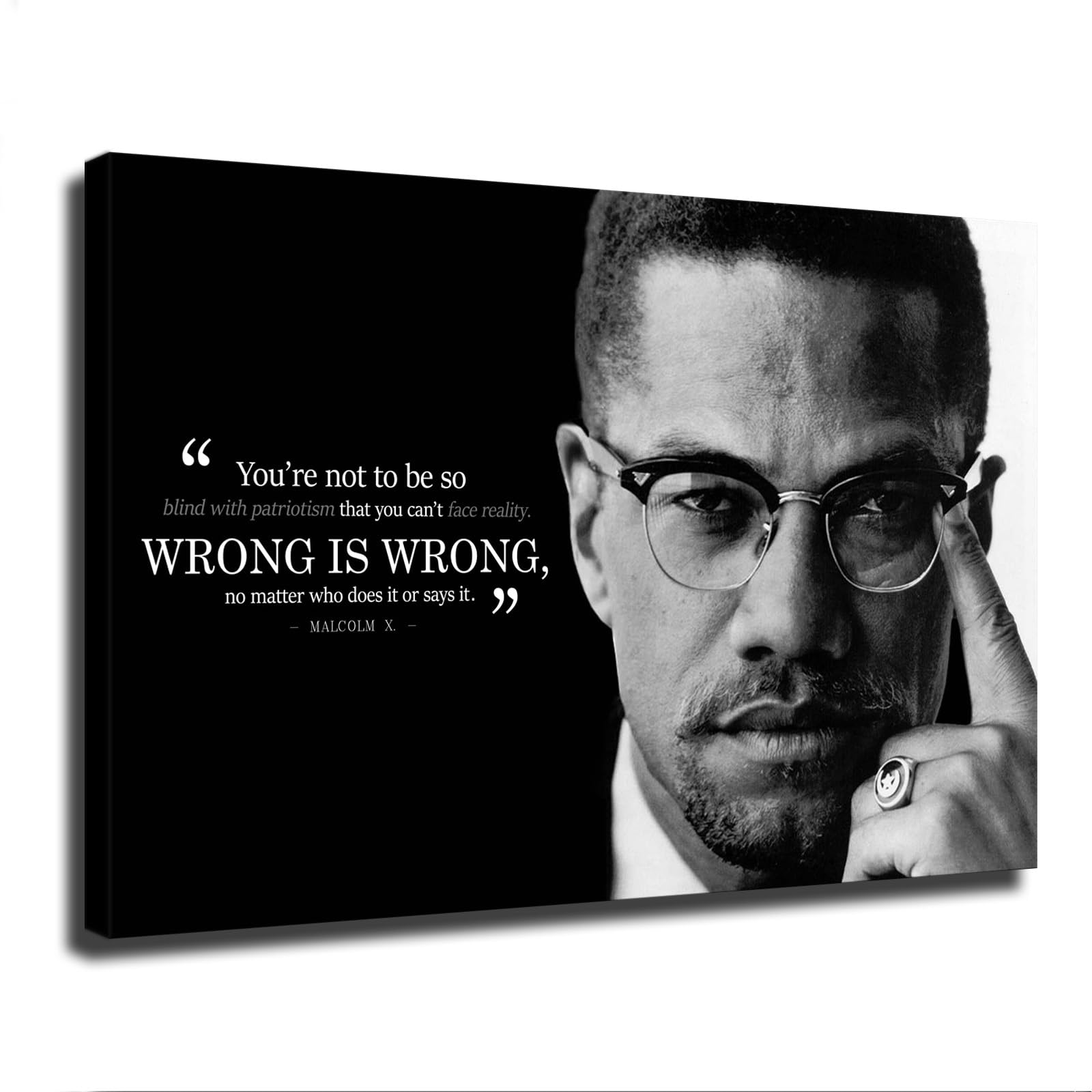 Amazon.com: HTQFDC African American Malcolm X Poster Canvas Print Wall ...