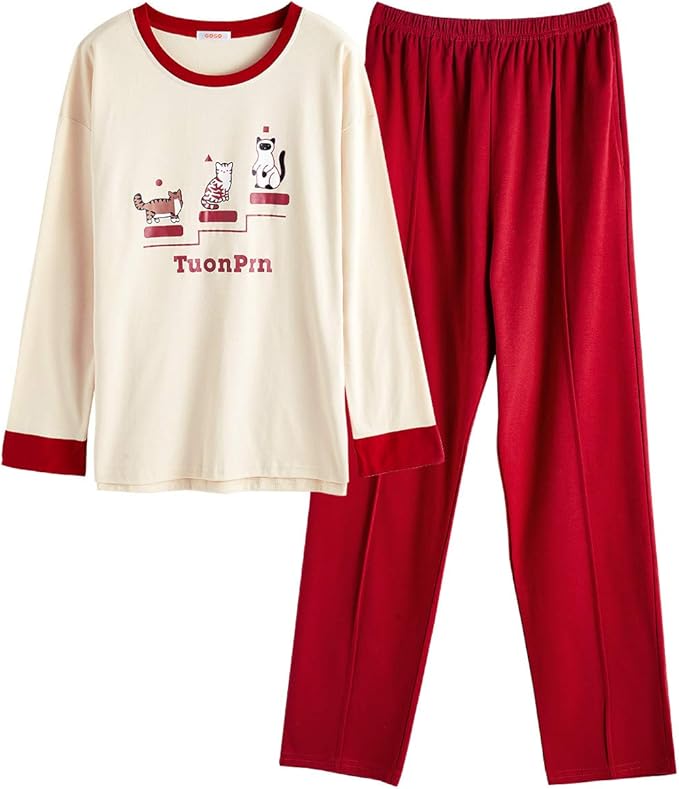 TOP-MAX Girls Pajamas Size 12 14 16 18-Cute Pjs for Teens Cartoon Print ...