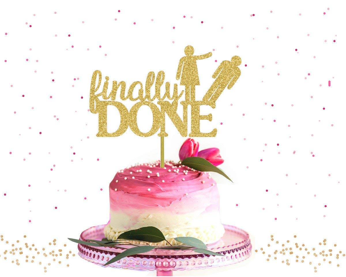 Buy Glitter Divorce Cake Topper Finally Done Cake Topper Divorce Party ...
