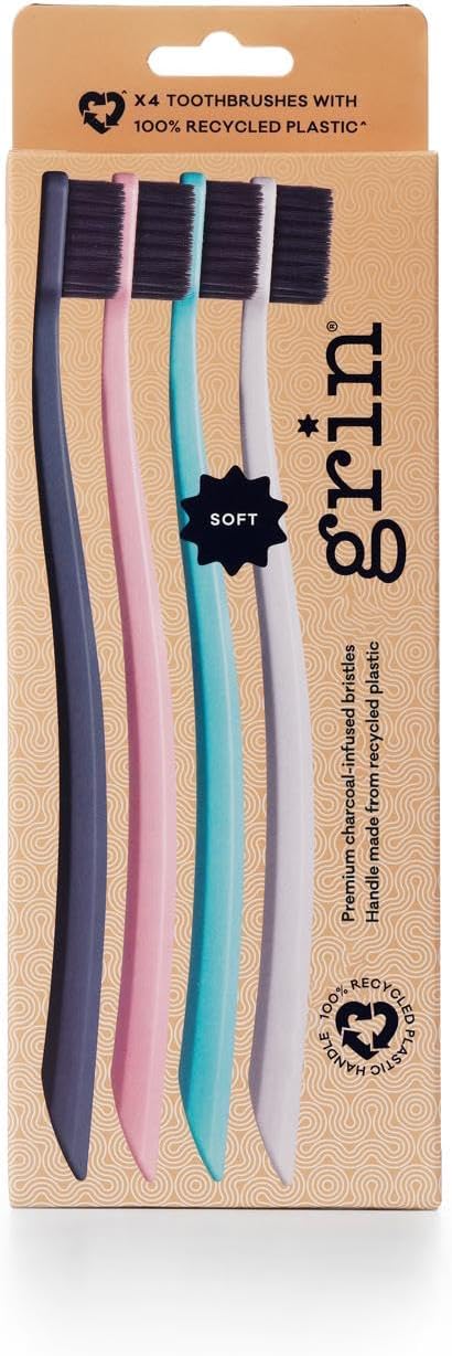 Amazon.com : Grin | Gentle Charcoal Infused Toothbrush | Ultra Soft ...