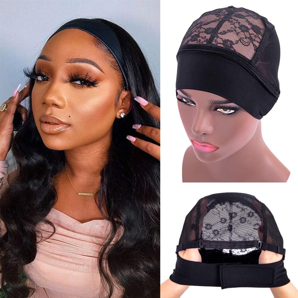 3 PCS Headband Lace Wig Cap for Wig Making lace Wig Cap with Adjustable ...