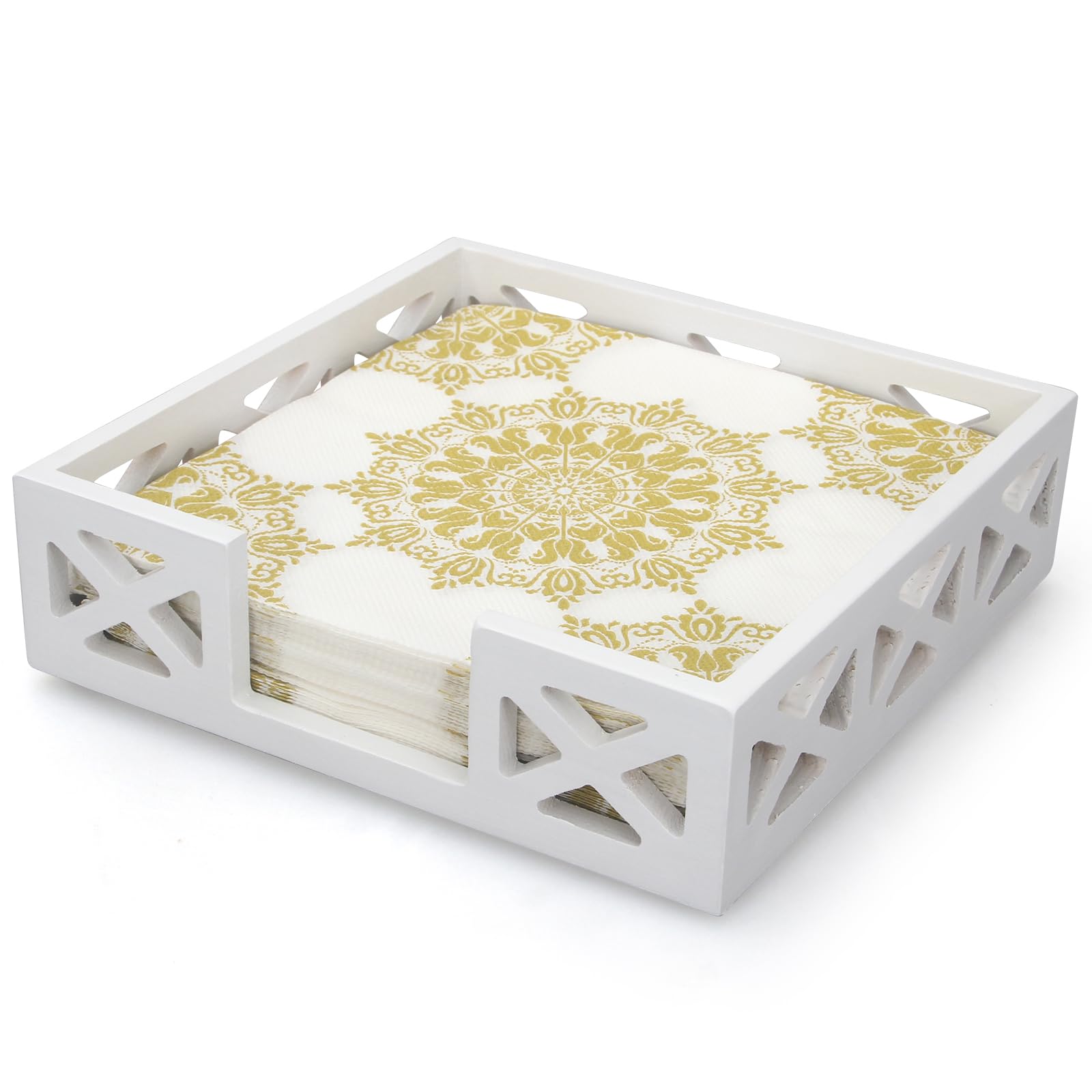 Snapklik.com : Flat Wooden Napkin Holder For Table Kitchen Decor Countertop Boho Bathroom Napkin ...