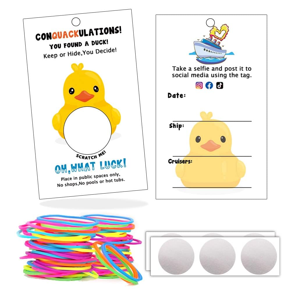 Amazon.com : Duck Tags, Cruising Rubber Duck Tag, 50 Pack, 2 x 3.5 Inch ...
