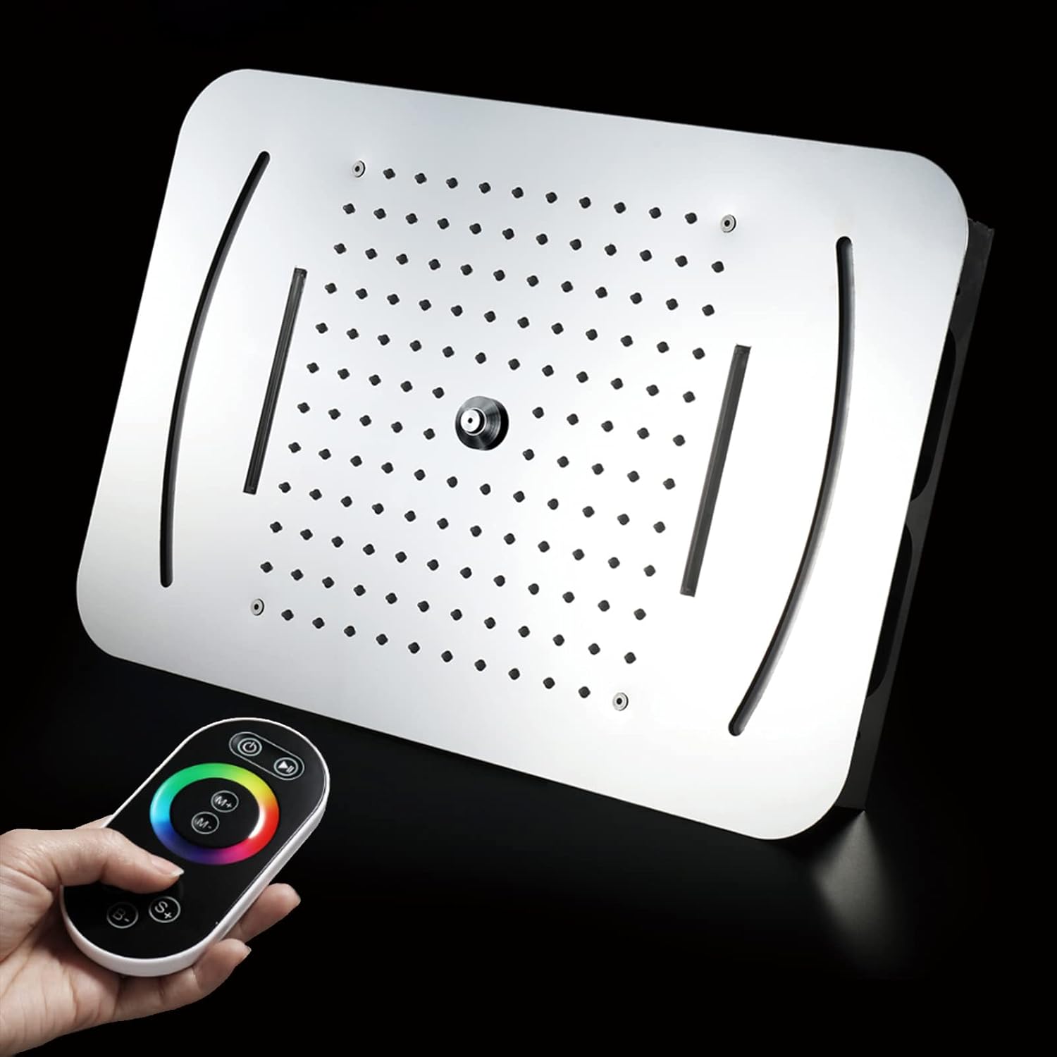 Led Rain Shower Head,Ceiling Recessed Chrome Waterfall Rainfall Shower ...