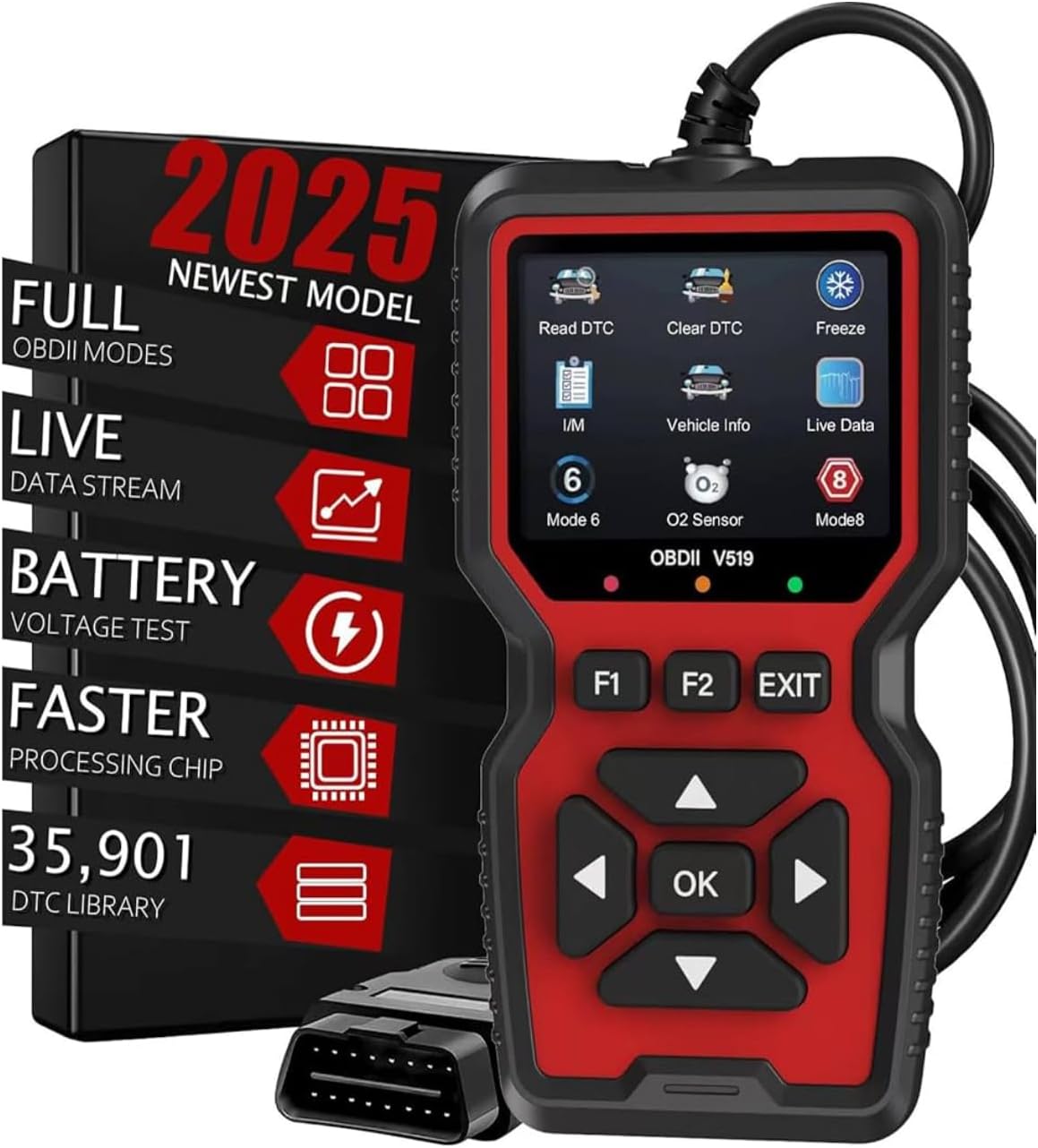 OBD2 Car Scanner V500, Professional Diagnostic Tool with Live Data Stream, Code Reader and ...