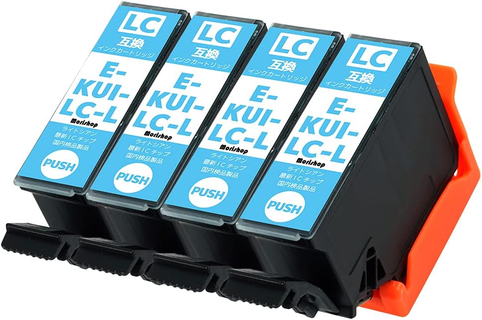 Amazon.co.jp: KUI-LC-L ×4 増量ライトシアン4本セット「 くまのみ 」エプソン用 純互換インクカートリッジ 残量表示 最新ICチップ Morishop製 KUI KUI ...