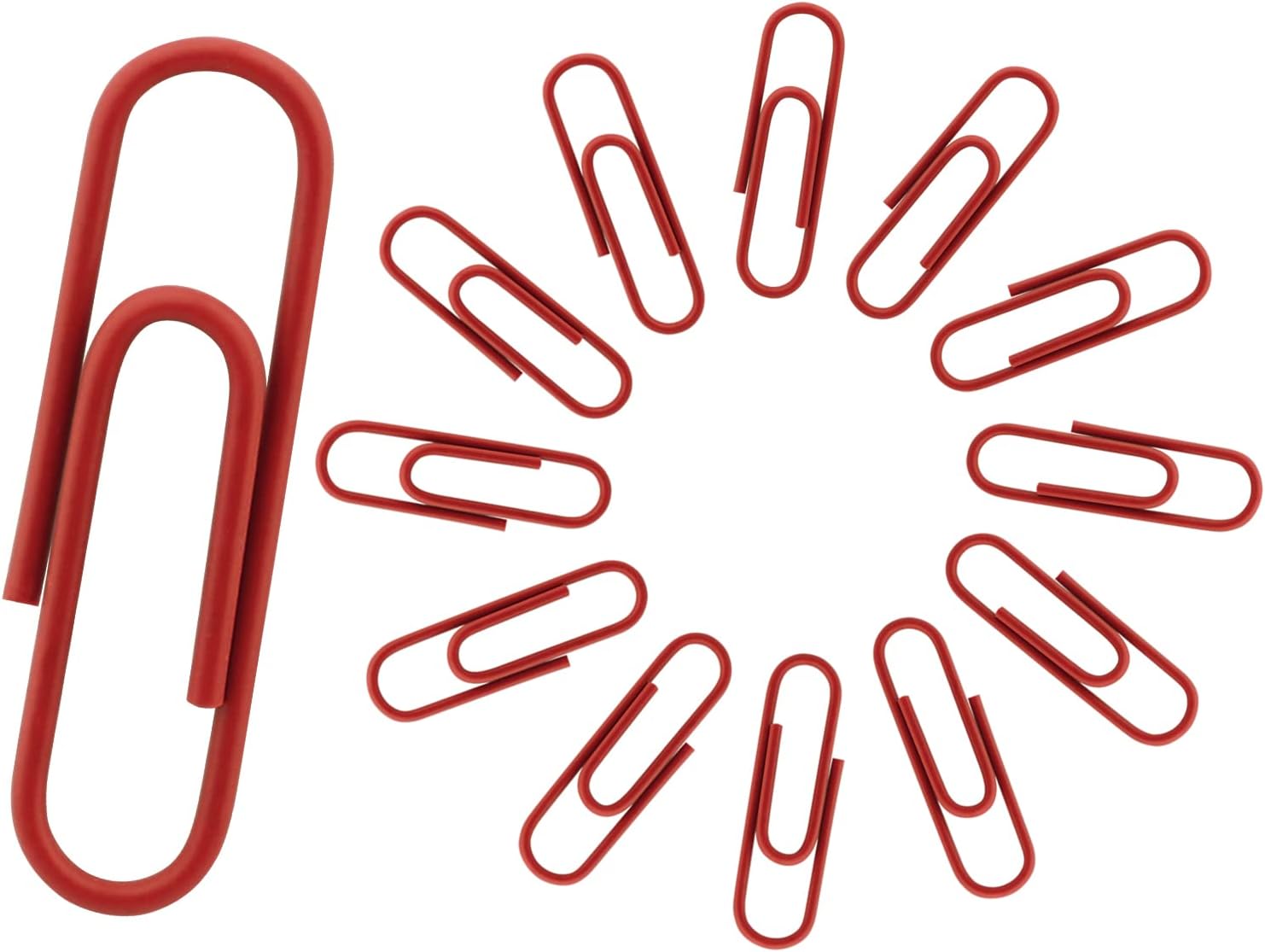 Amazon.com : Qjaiune 200 Pack Red Vinyl Coated Paper Clips, 1.1 Inch ...