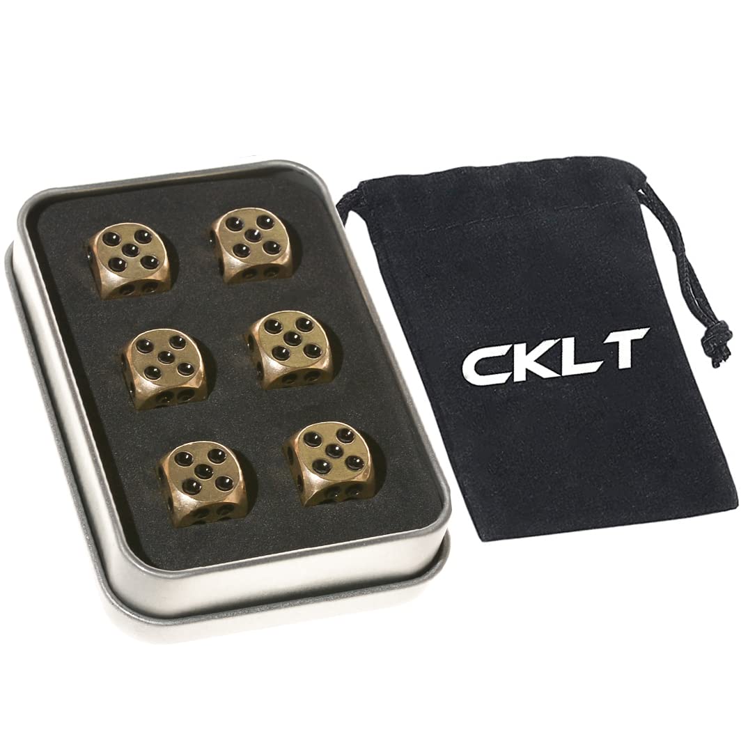 Snapklik.com : 6 Sided Metal Brass Dice