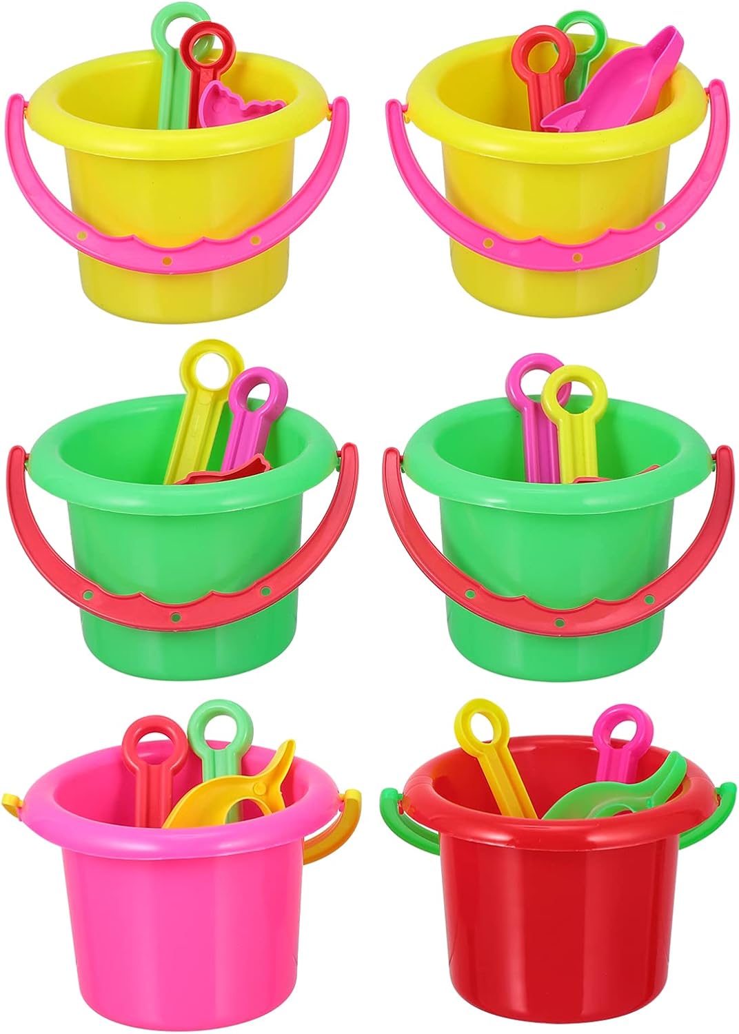 Amazon.com: Toyvian 24pcs Beach Bucket Sand Pail Beach Pails Sandy ...