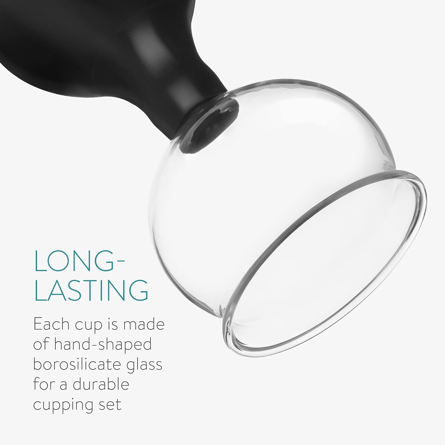 Navaris Cupping Massage Set – Set of 5X Glass Vacuum Suction Cups for Massaging Face, Legs, Arms ...