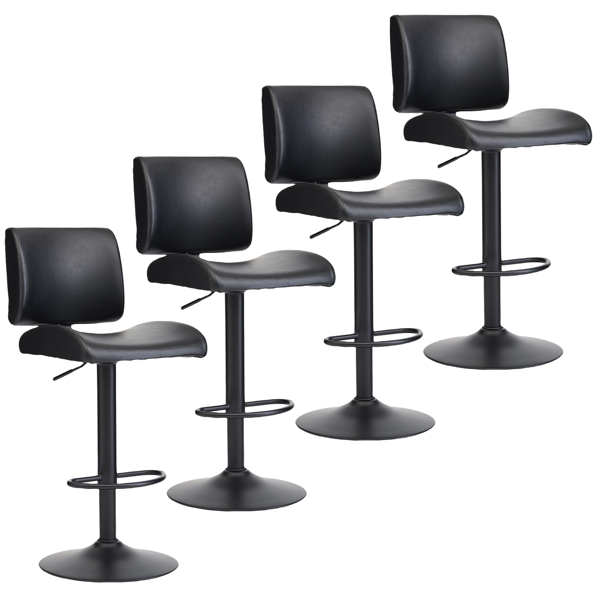 Amazon.com: FIRAVOE Bar Stools Set of 4, Black Swivel Bar Stools with ...