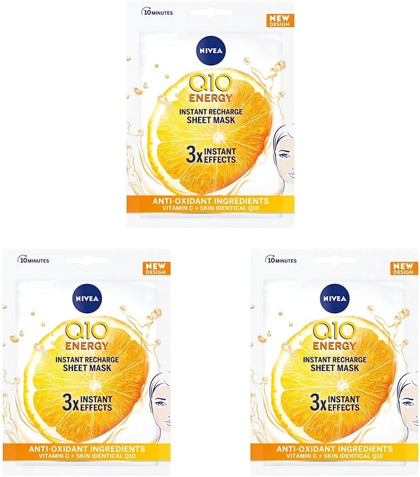 NIVEA Q10 + C Power Anti-Wrinkle + Energy Sheet Mask (1 Piece), Anti ...